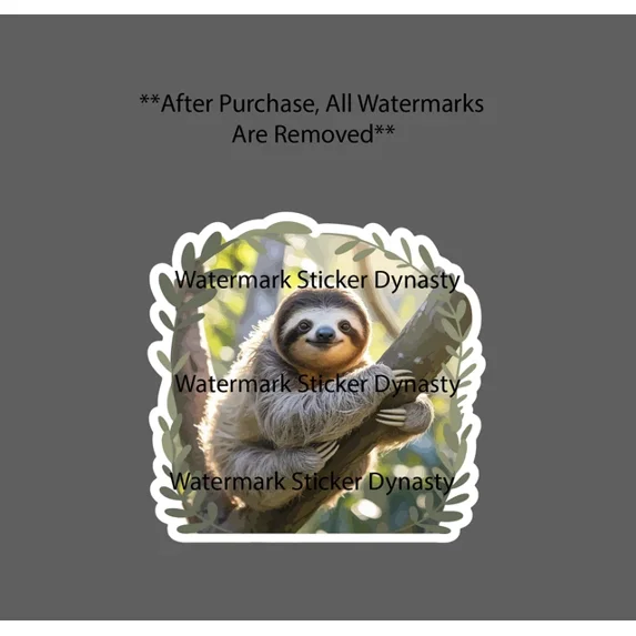 DOPASTICKER Sloth Sticker Tree Animal Nature Wildlife Cute Sticker ...
