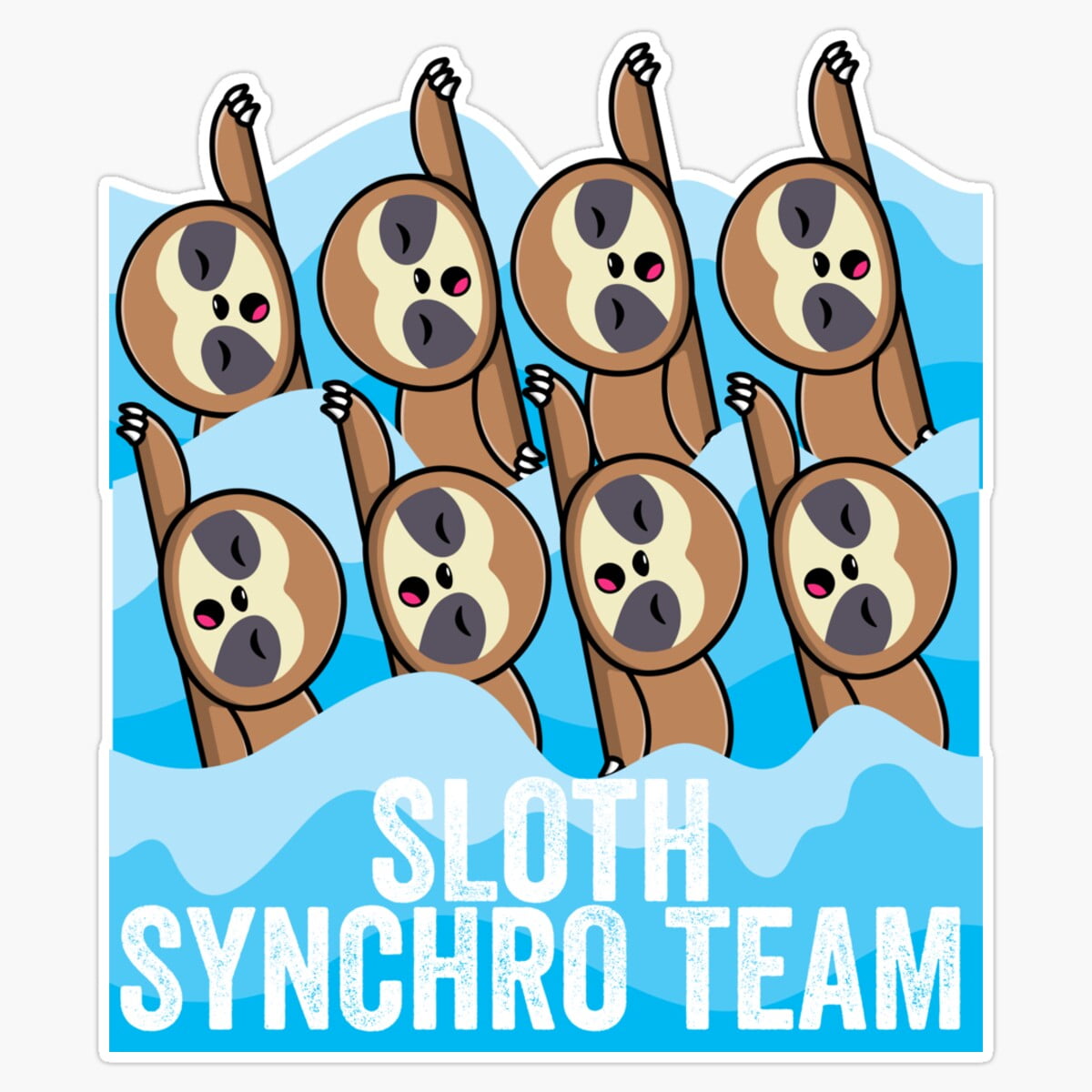 DOPASTICKER Sloth Synchro Team - Synchronized Swimming Sticker, Phone ...