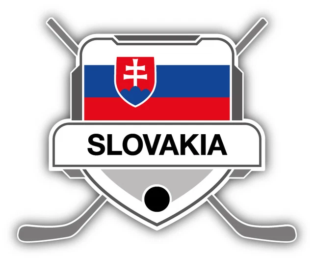 DOPASTICKER Slovakia Flag Hockey Crest Sticker Decal Phone Decal Water ...