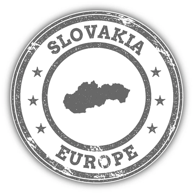 DOPASTICKER Slovakia Map Europe Grunge Rubber Stamp Sticker Decal Phone ...