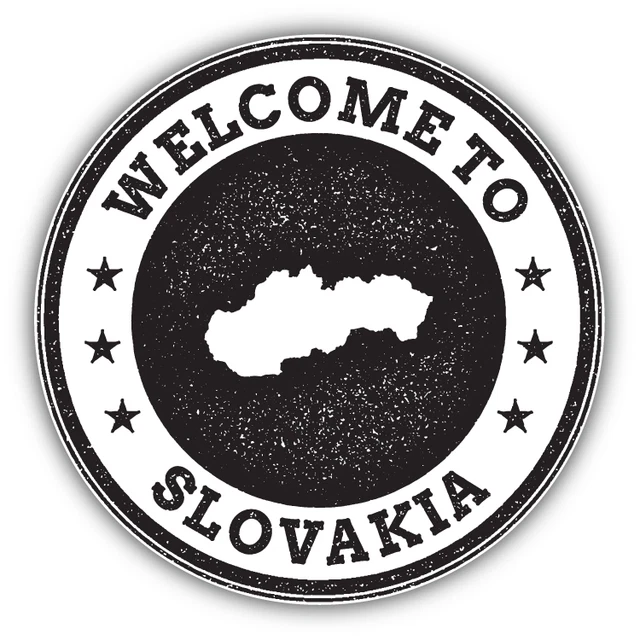 DOPASTICKER Slovakia Map Grunge Welcome Stamp Sticker Decal Phone Decal ...