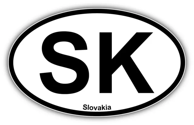 DOPASTICKER Slovakia Vehicle Country Code Oval Car Window Sticker Decal ...