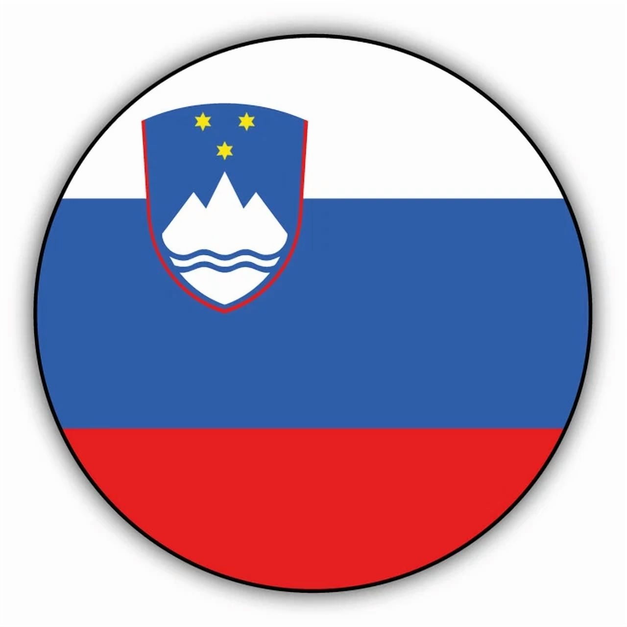 DOPASTICKER Slovenia Round Flag Sticker Decal Phone Decal Water Bottle ...