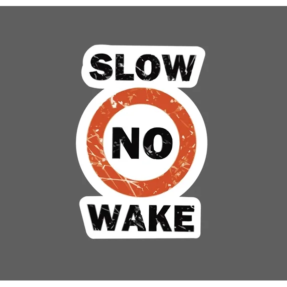 DOPASTICKER Slow No Wake Sticker Boat Boating Summer Caution Sticker ...