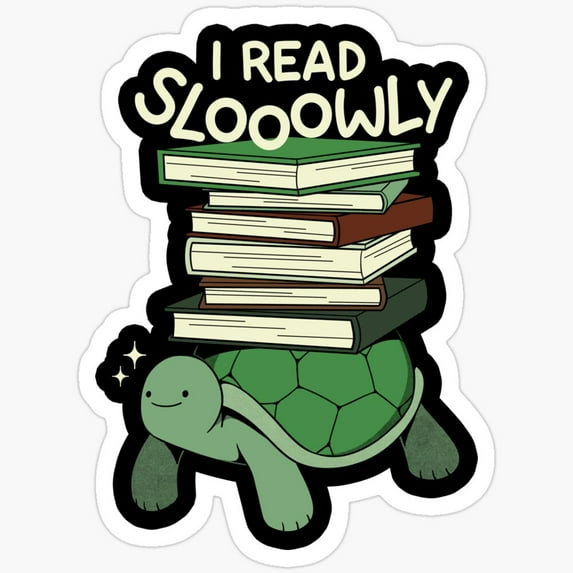 DOPASTICKER Slow Reader Turtle Books Perfect Gift Everyone Phone Decal ...