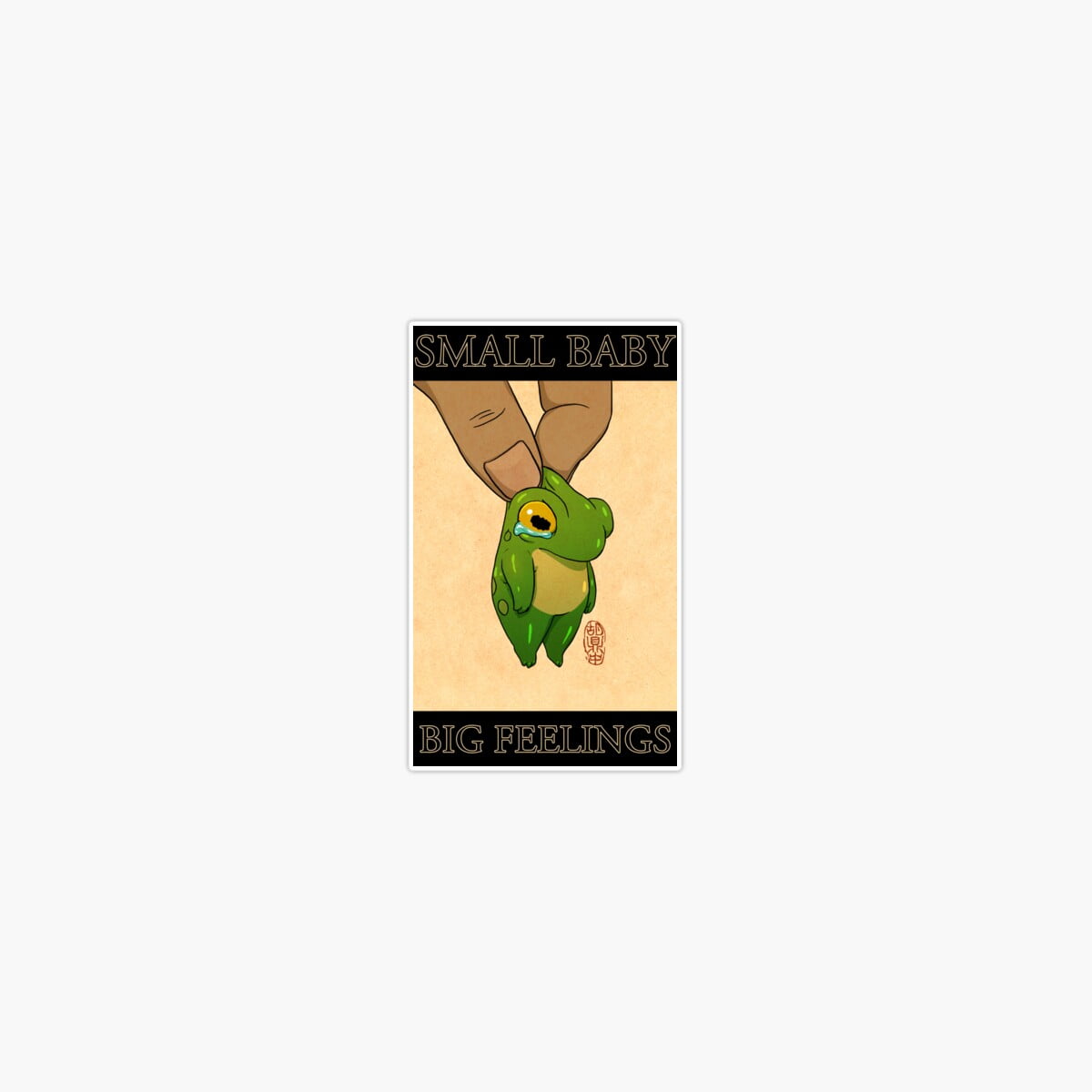 DOPASTICKER Small Baby Big Feelings Cute Frog Artwork Asian Japanese ...