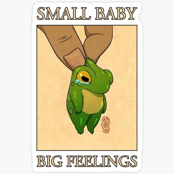 DOPASTICKER Small Baby Big Feelings Cute Frog Artwork Asian Japanese ...