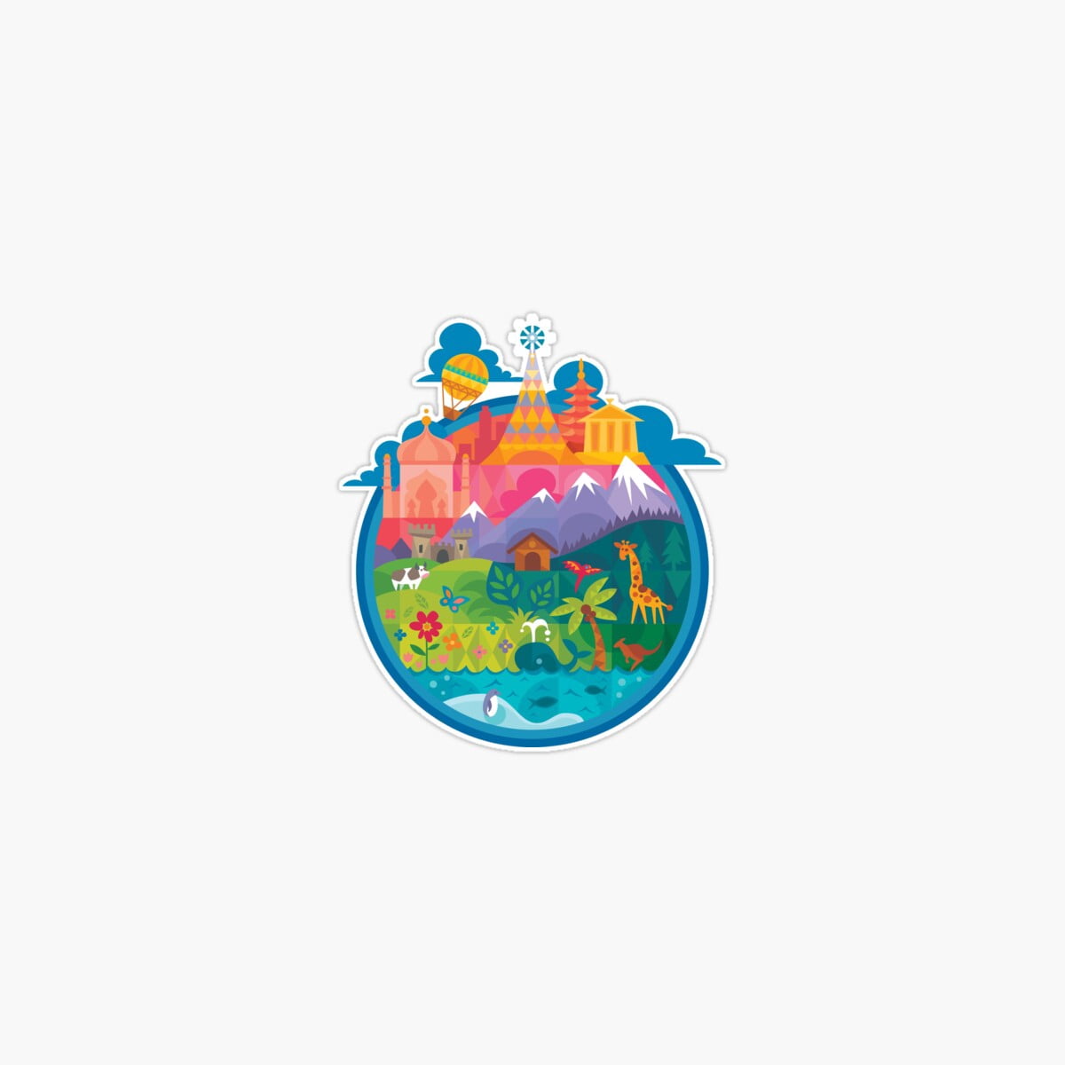 DOPASTICKER Small World Sticker Phone Sticker, Latop Sticker, Lover ...
