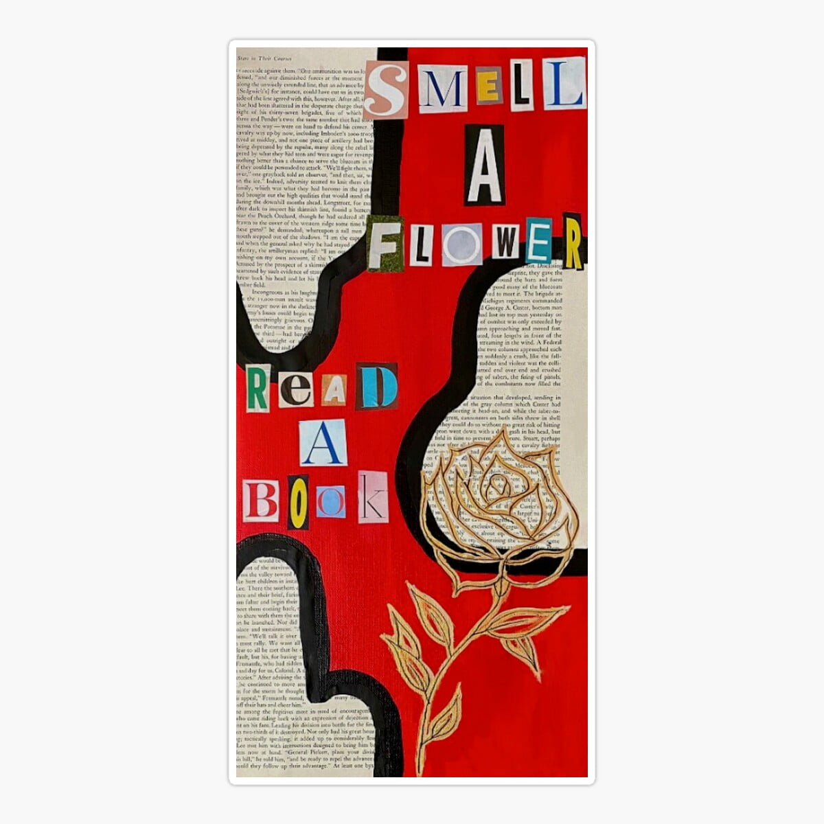 DOPASTICKER Smell A Flower Read A Book Sticker, Phone Sticker Car ...