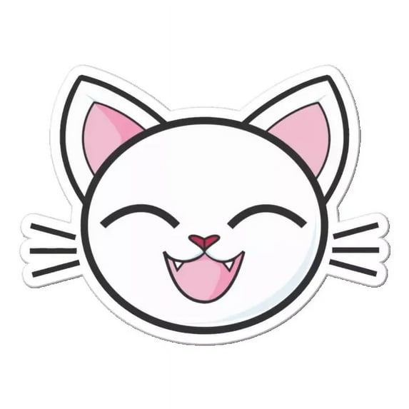 DOPASTICKER Smile Cat Sticker Decorative Laptop, Phone Stickers ...
