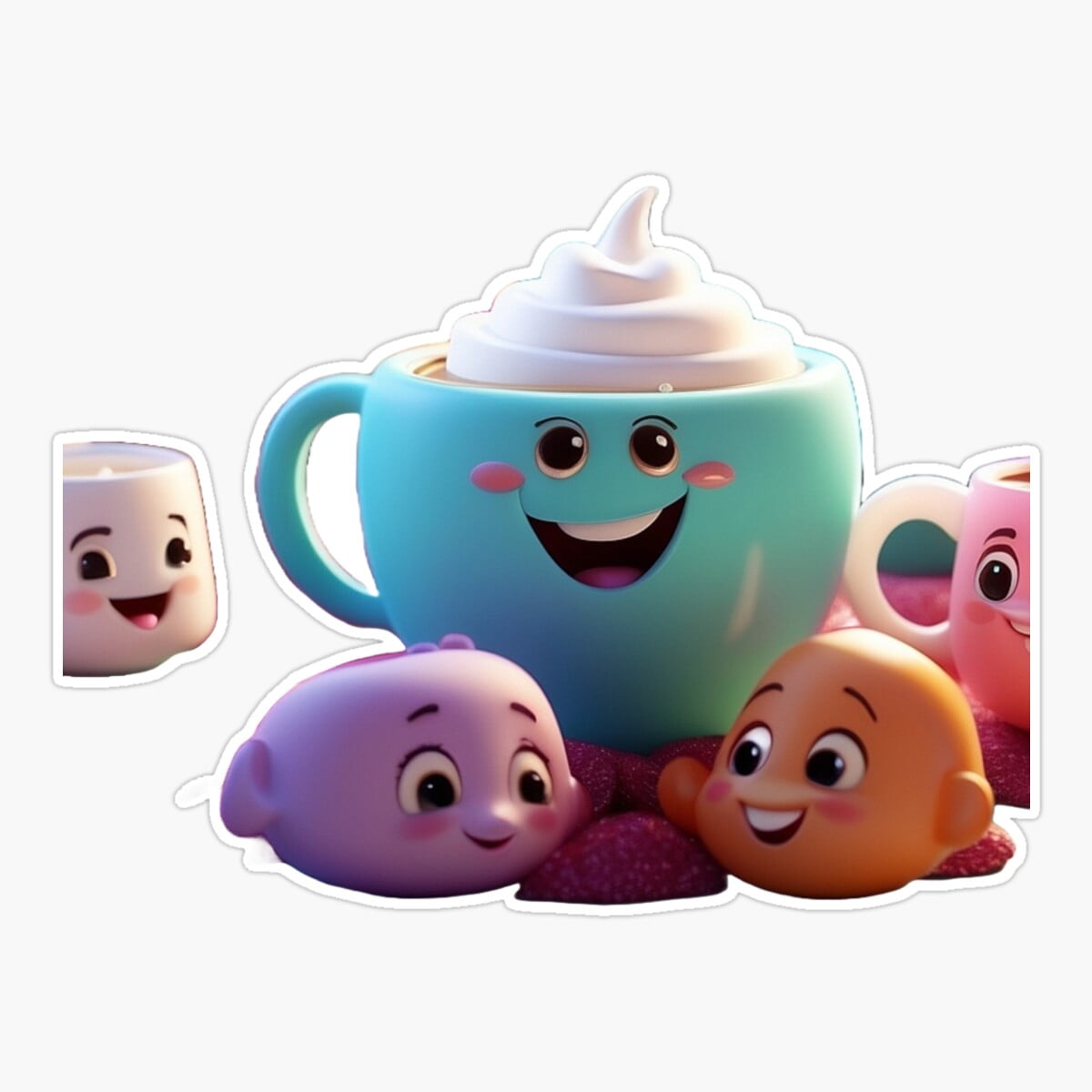 DOPASTICKER Smile Coffee Cup #4 Sticker, Phone Sticker Car Stickers ...