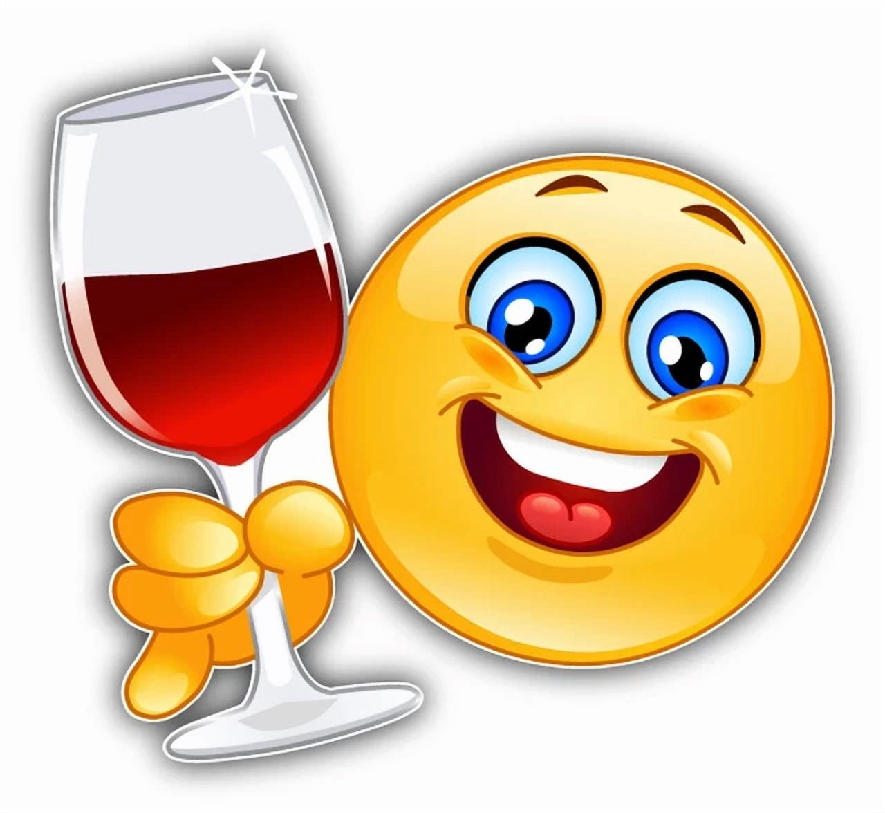 DOPASTICKER Smile Glass Of Wine Car Sticker Phone Water Bottle Stickers ...