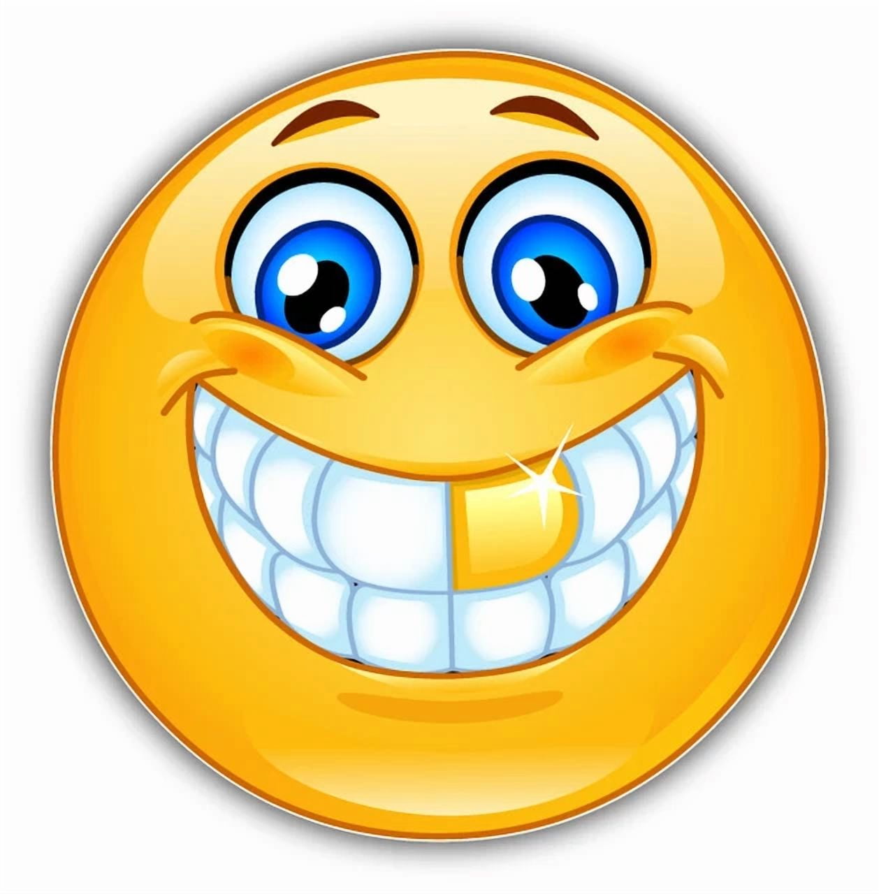 DOPASTICKER Smile Golden Teeth Car Sticker Phone Water Bottle Stickers ...