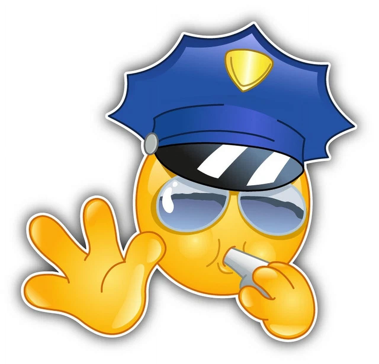 DOPASTICKER Smile Police Car Sticker Phone Water Bottle Stickers, Cars ...