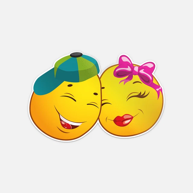 DOPASTICKER Smiles In Love Young Sticker Decal Phone Decal Water Bottle ...