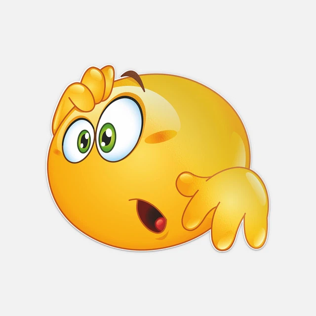 DOPASTICKER Smiley Confusion Sticker Decal Phone Decal Water Bottle ...