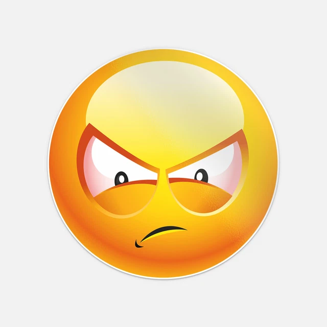 DOPASTICKER Smiley Dissatisfied Sticker Decal Phone Decal Water Bottle ...