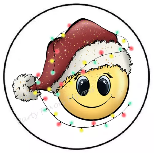 DOPASTICKER Smiley Face Emoji Chris.Tmas Lights Stickers Favors Gift ...