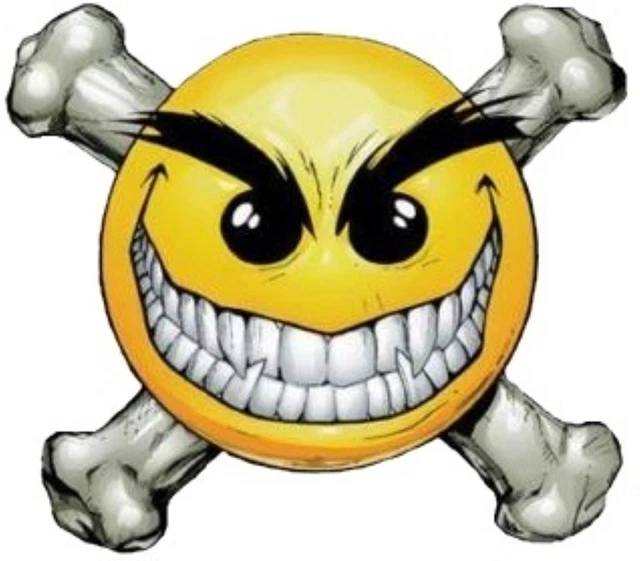 DOPASTICKER Smiley Face With Bones Sticker Laptop Sticker Hard Hat ...