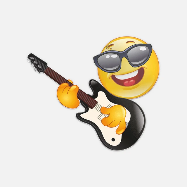 DOPASTICKER Smiley Guitarist Sticker Decal Phone Decal Water Bottle ...
