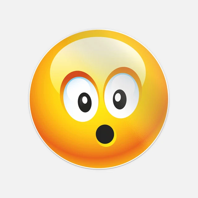 DOPASTICKER Smiley Surprised Sticker Decal Phone Decal Water Bottle ...