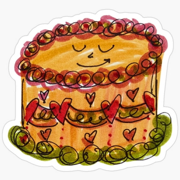 DOPASTICKER Smiling Cake Sticker Phone Sticker, Latop Sticker, Lover ...