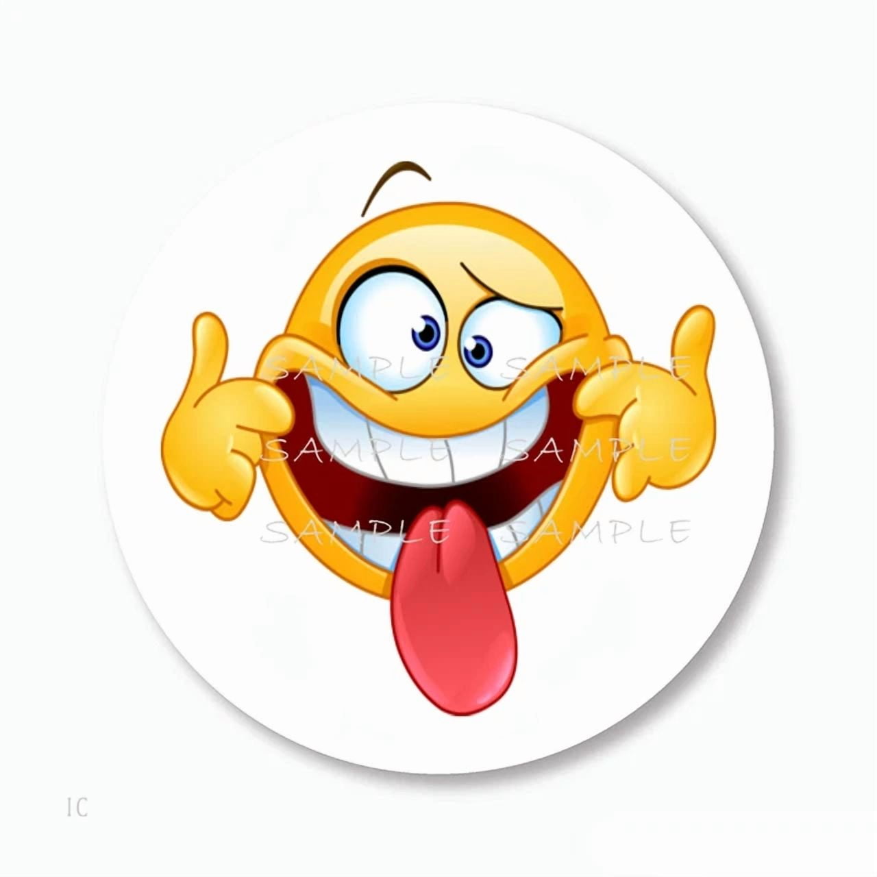DOPASTICKER Smiling Face Emoticon Emoji Scrapbook Stickers Round Phone ...