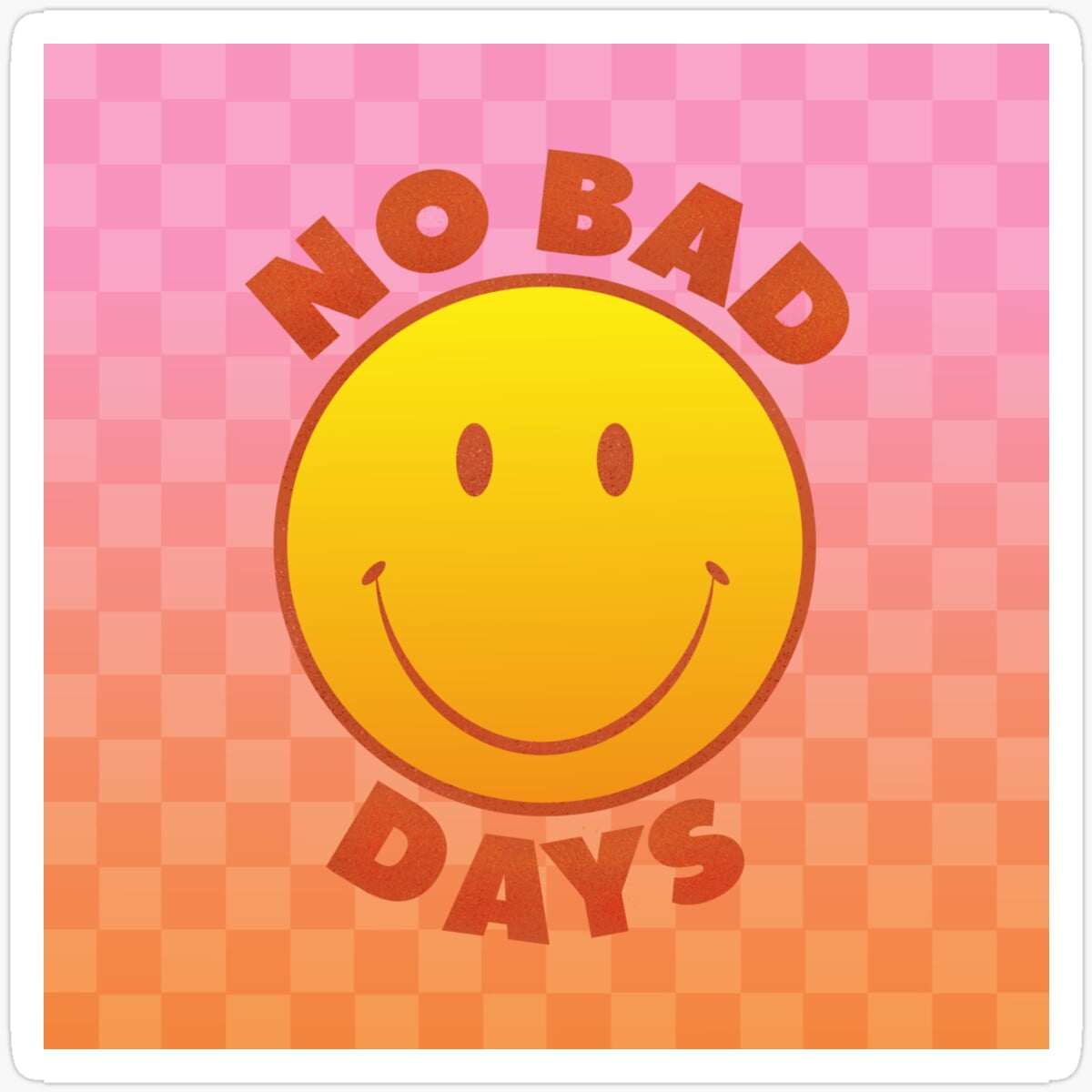 DOPASTICKER Smiling Face Against Pink Gradient Sticker Birthday Gifts ...