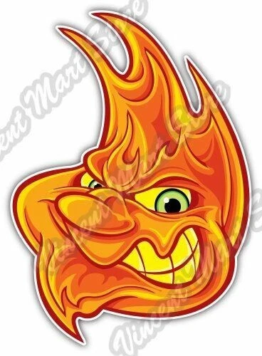 DOPASTICKER Smiling Flame Cartoon Sun Heat Car Sticker Decal Phone ...