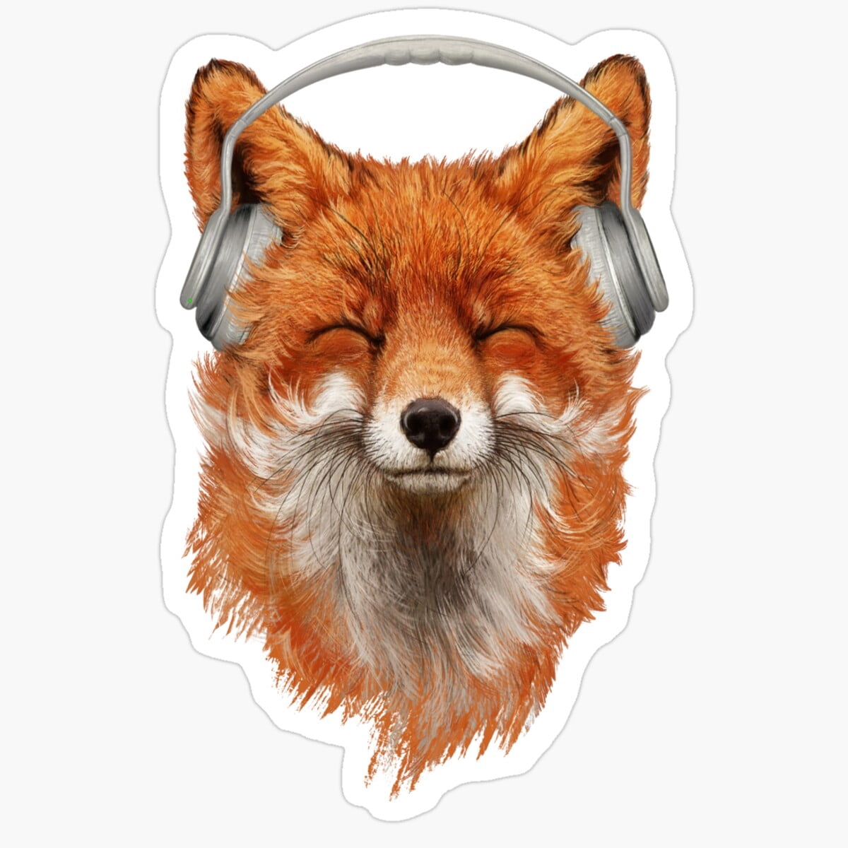 DOPASTICKER Smiling Musical Fox Sticker. Gift You - Decorate Laptops ...