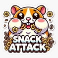 DOPASTICKER Snack Attack Cute Hamster Sticker, Phone Sticker Car ...