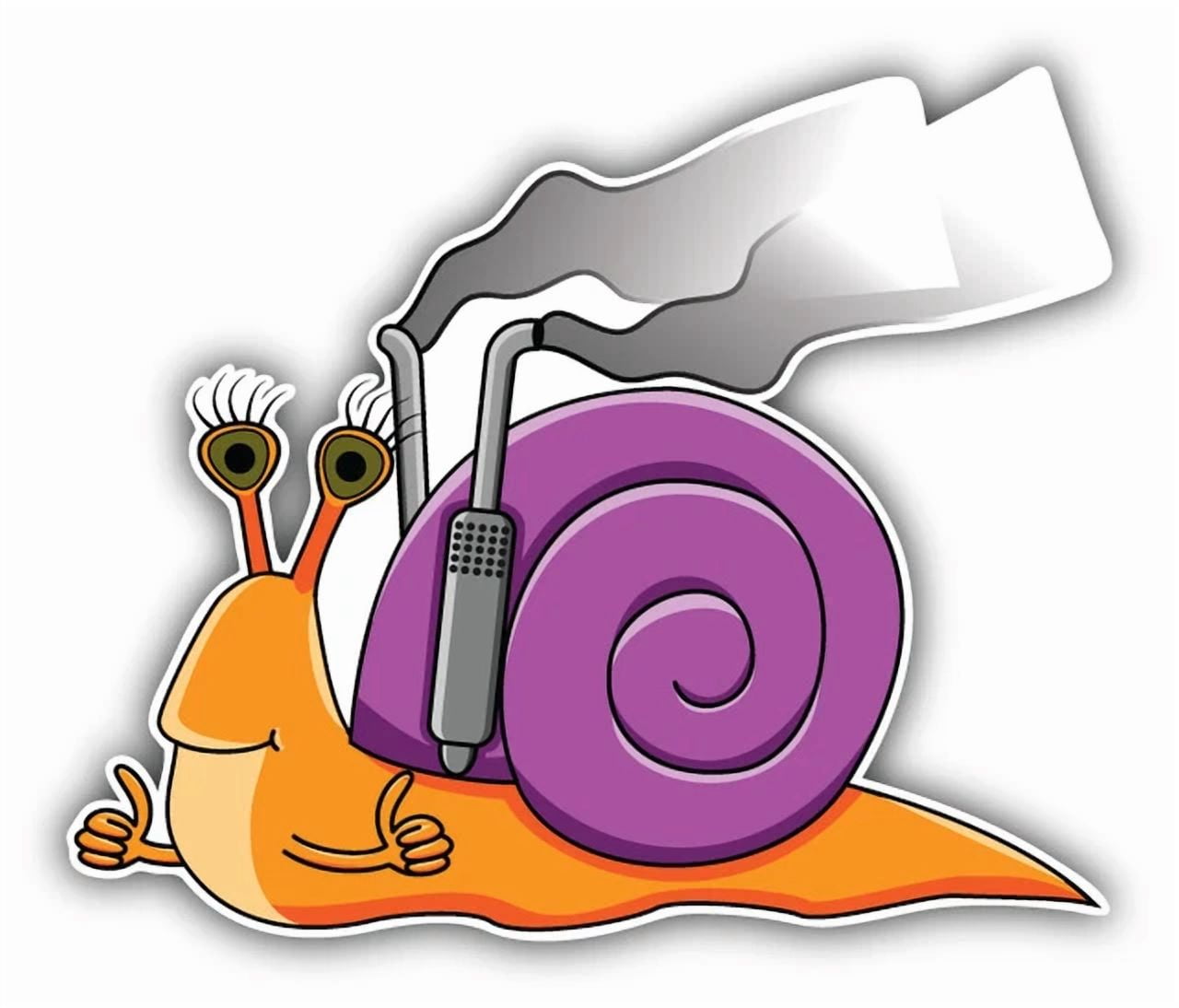 DOPASTICKER Snail Car Cartoon Animal Sticker Decal Phone Decal Water ...