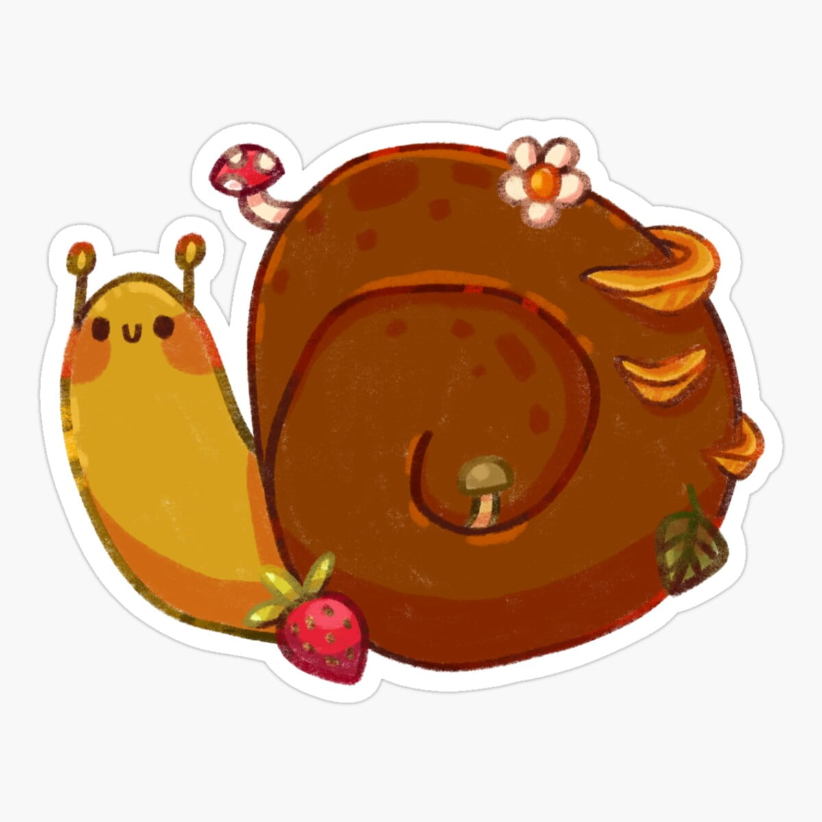 DOPASTICKER Snail Mushroom Sticker, Phone Sticker Water Bottle Sticker ...