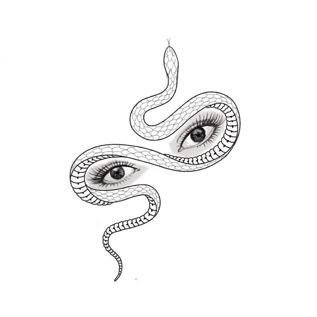DOPASTICKER Snake Eyes Sticker Retro Vintage Design Black White Sketch ...