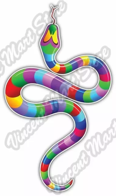 DOPASTICKER Snake Reptile Venom Colorful Rainbow Car Sticker Decal ...