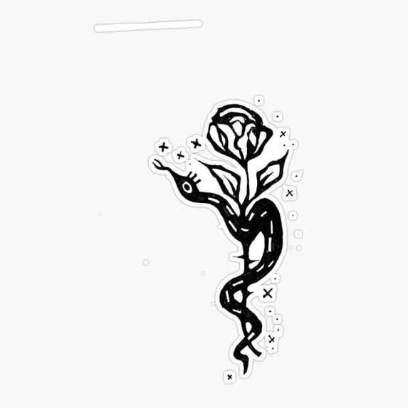 DOPASTICKER Snake Rose'' Sticker, Phone Sticker Water Bottle Sticker ...