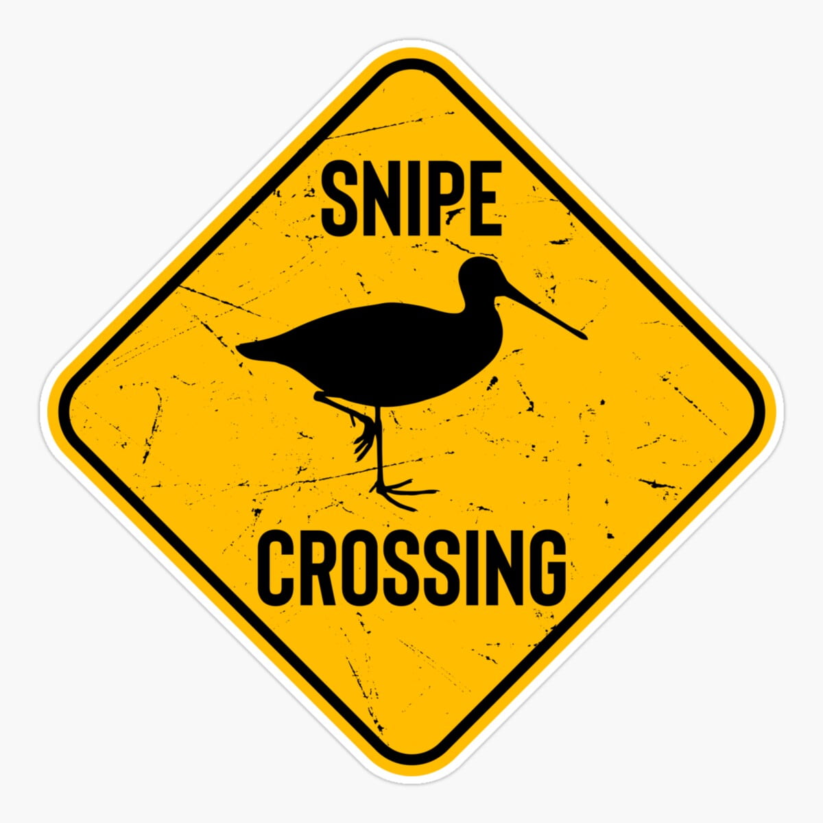 DOPASTICKER Snipe Crossing. Unny Snipe Hunting Sticker, Phone Sticker ...