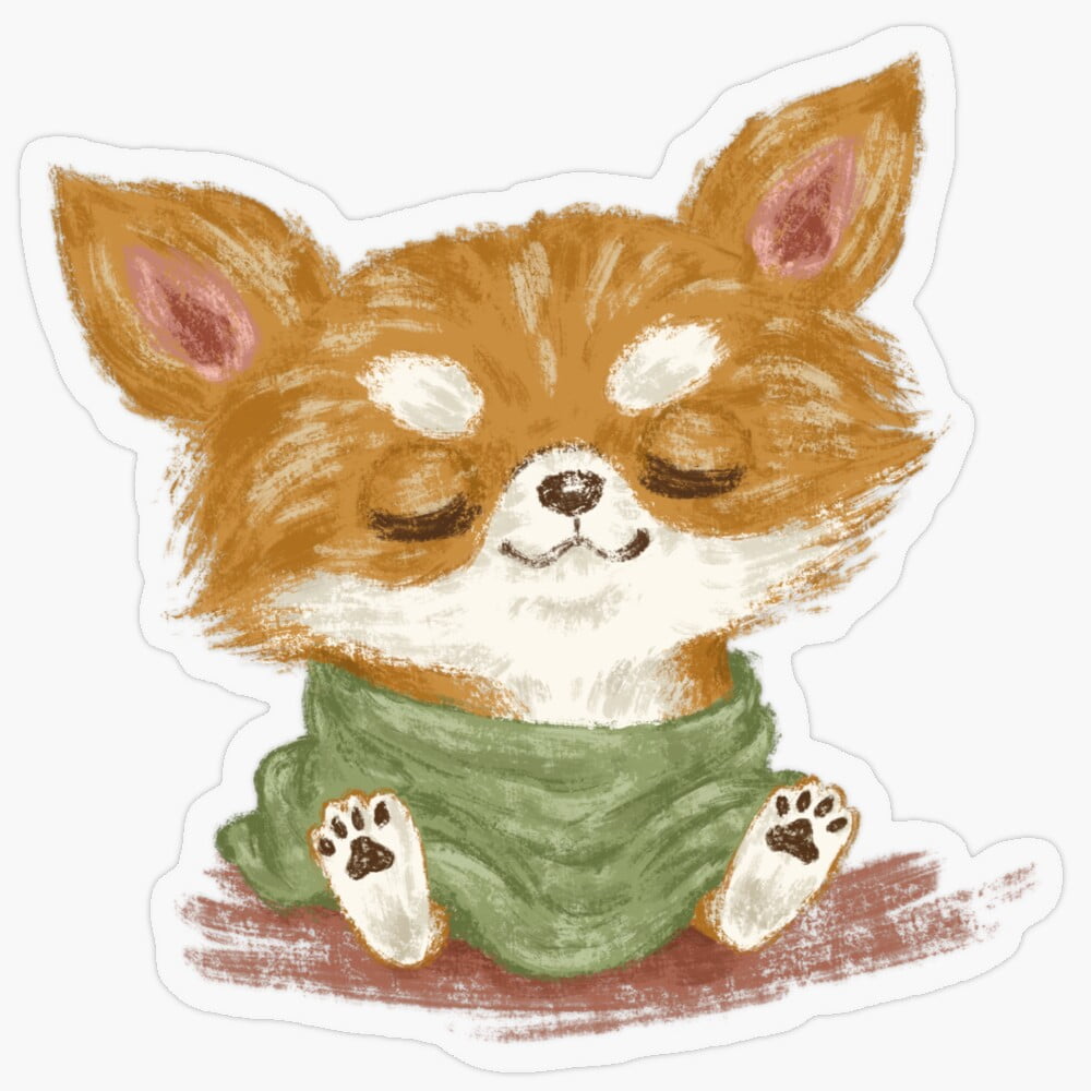 DOPASTICKER Snoozing Chihuahua Transparent Sticker Phone Decal Water ...