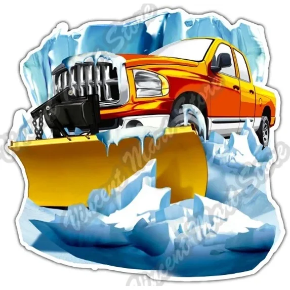 DOPASTICKER Snow Plow Truck Vehicle Winter Storm Driver Car Sticker ...