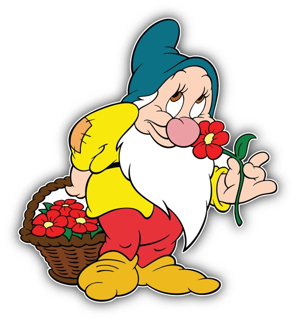 DOPASTICKER Snow White Cartoon Bashful Flowers Sticker Decal Phone ...