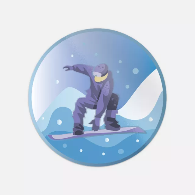 DOPASTICKER Snowboard Man Mountains Sticker Decal Phone Decal Water ...