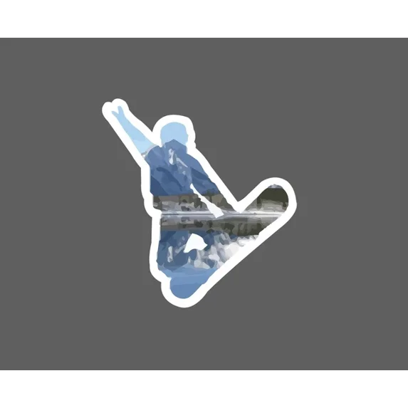 DOPASTICKER Snowboarder Sticker Mountains Powder Sticker Phone Sticker ...