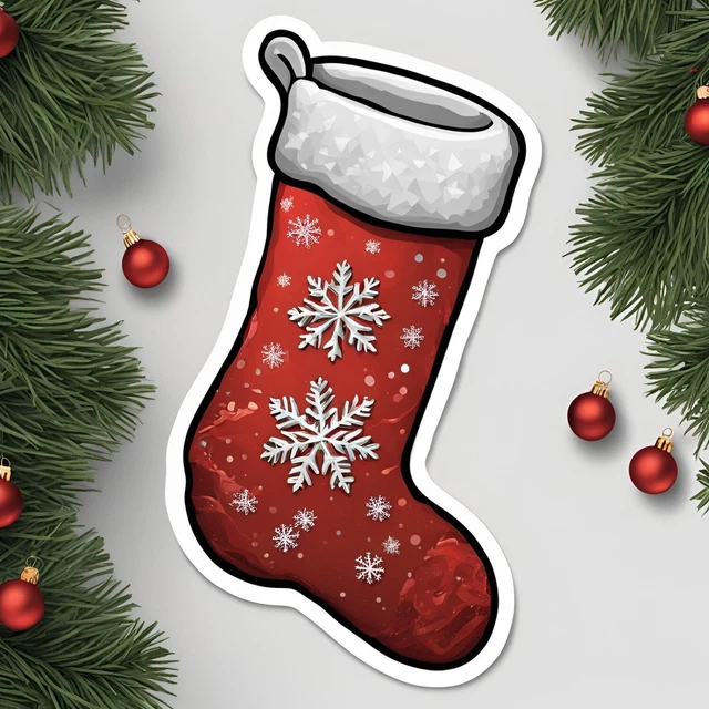 DOPASTICKER Snowflake Chri.Stm.As Stocking Sticker Phone Decal Water ...