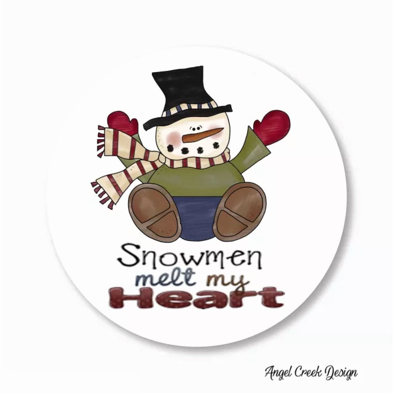 DOPASTICKER Snowmen Melt My Heart Chri.Stm.As Round Stickers Scrapbook ...