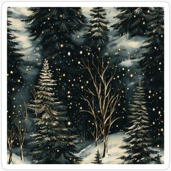 DOPASTICKER Snowy Forests, Chris.Tmas Magic Sticker Phone Decal Water ...