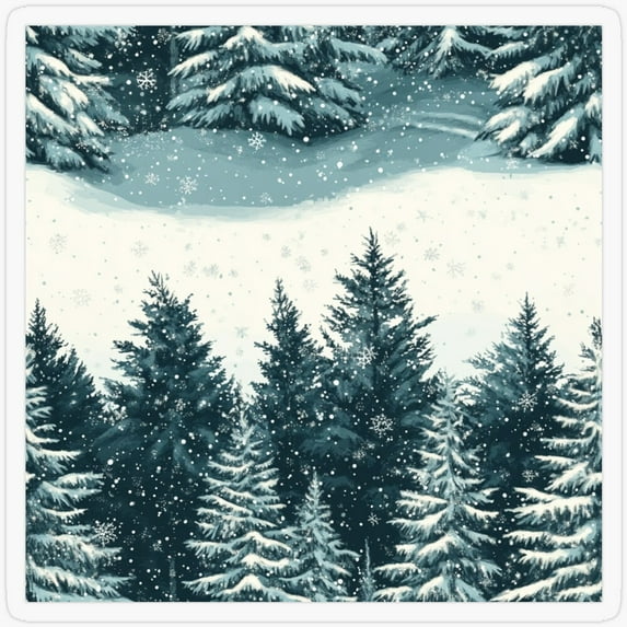 DOPASTICKER Snowy Forests, Noel Magic Sticker Phone Decal Water Bottle ...