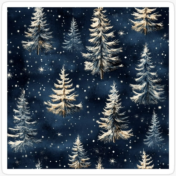 DOPASTICKER Snowy Forests, Noel Magic Sticker Phone Decal Water Bottle ...