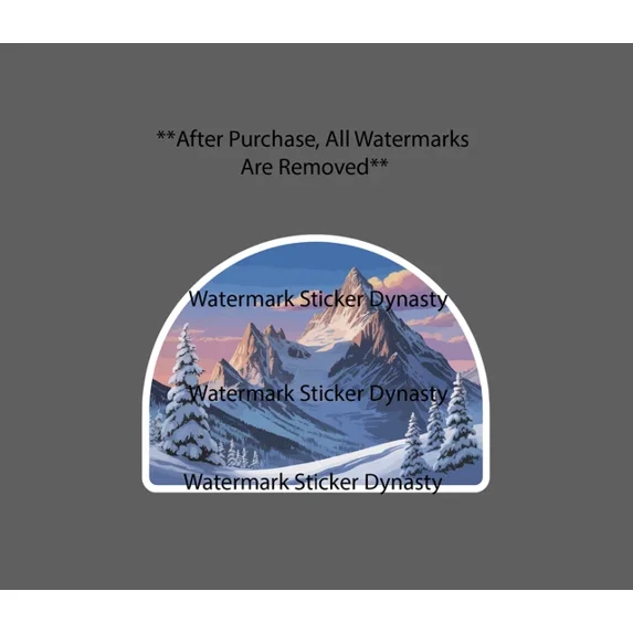 DOPASTICKER Snowy Mountain Sticker Nature Travel Winter Sticker Phone ...