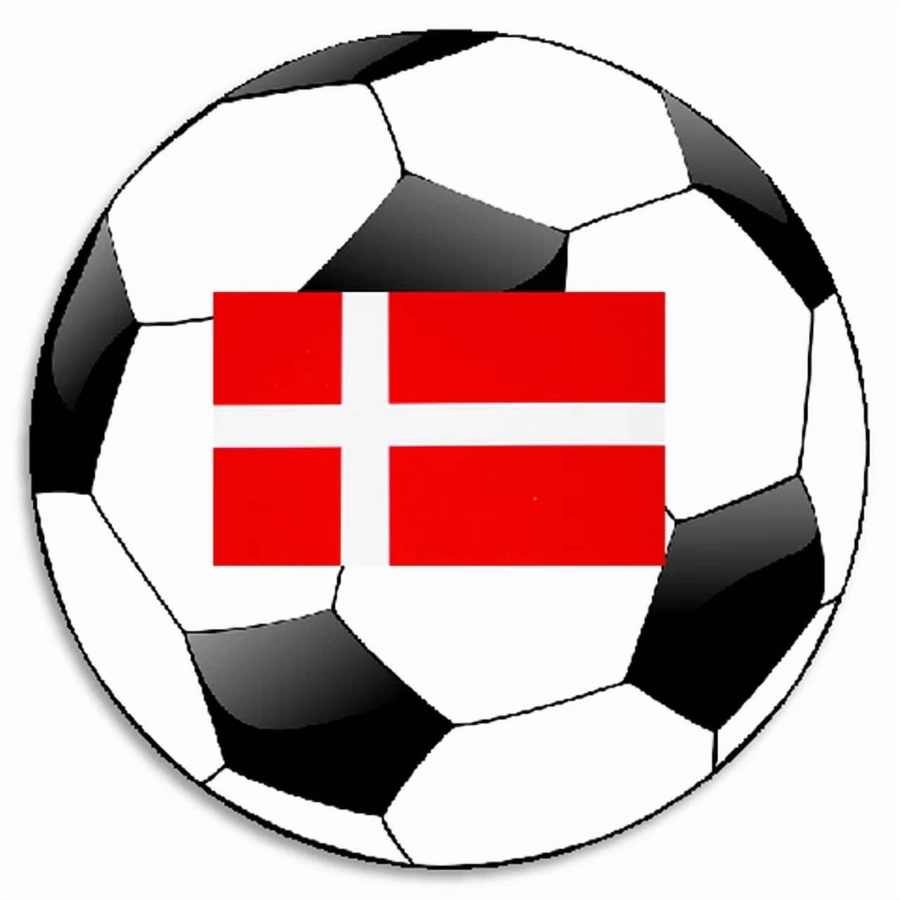 DOPASTICKER Soccer Ball Denmark Flag Sticker, Danish Team Phone Decal ...