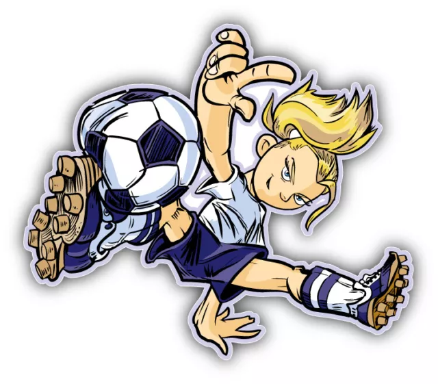 DOPASTICKER Soccer Football Girl Cartoon Car Sticker Phone Decal Water ...